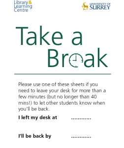 Take a break (but not for too long!) | Library News